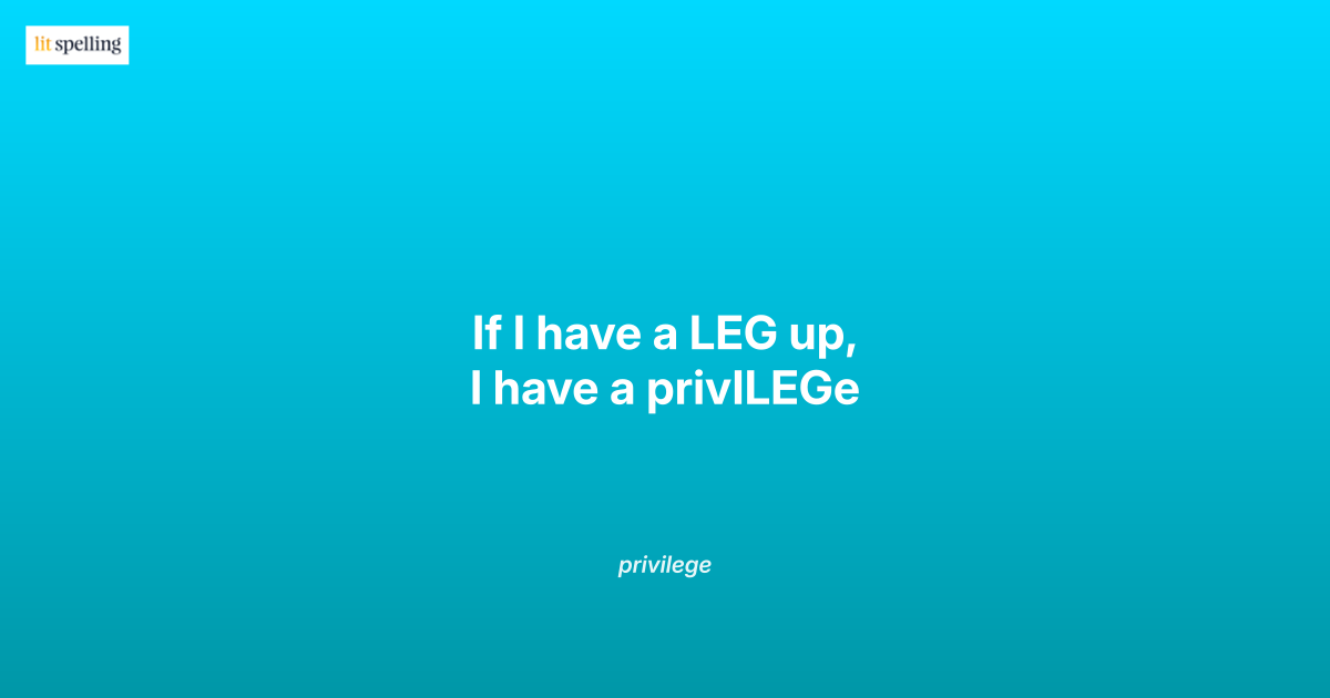 Privilege: no D, not "priviledge"